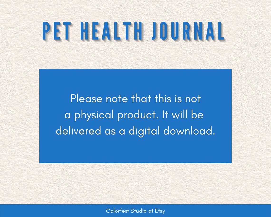 Pet Health Journal Printable Pages. Veterinarian Visit Trackers ...