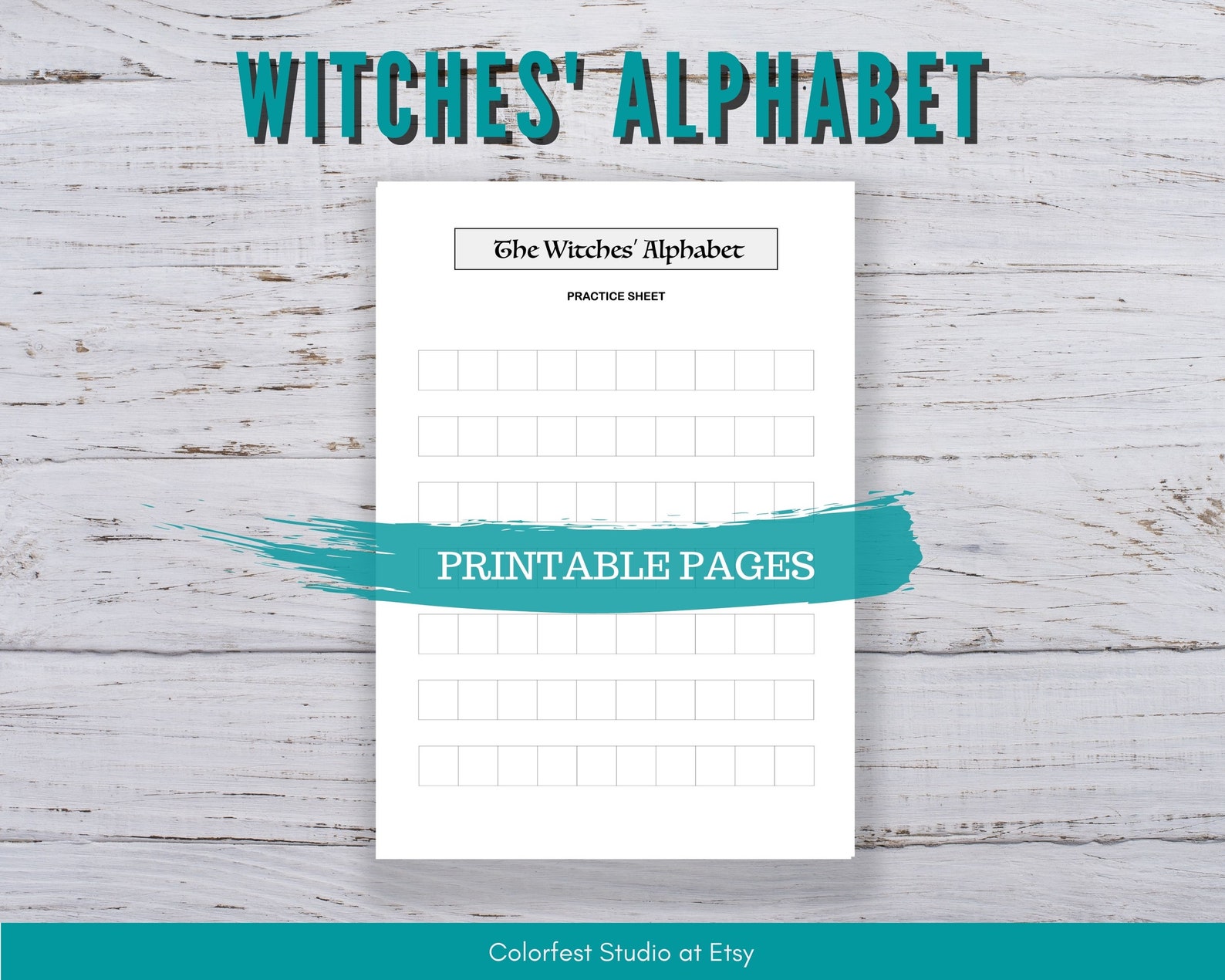Witches Alphabet Theban Script Pack. Printable Pages for - Etsy