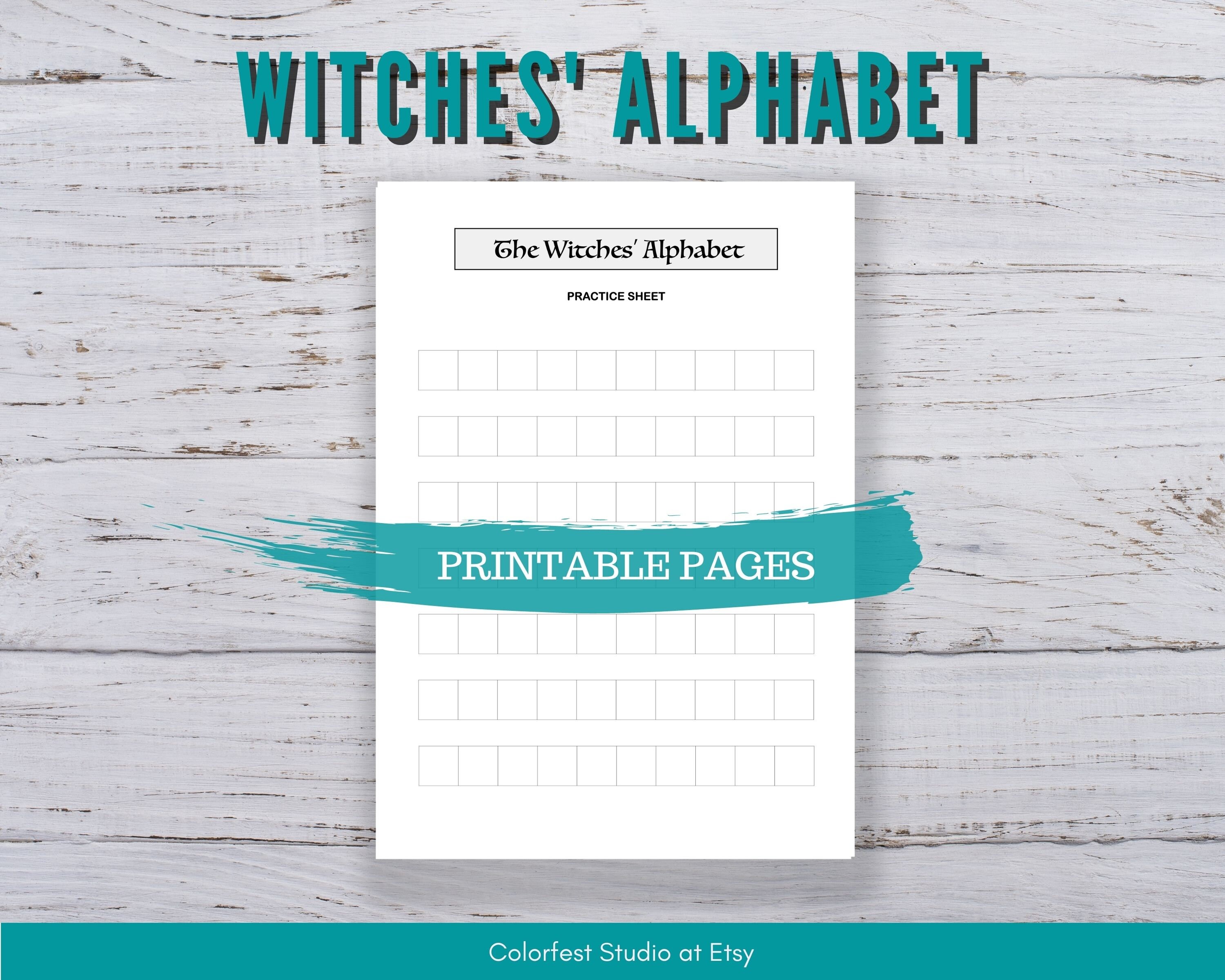 Witches Alphabet Theban Script Pack. Printable Pages for Grimoire and ...