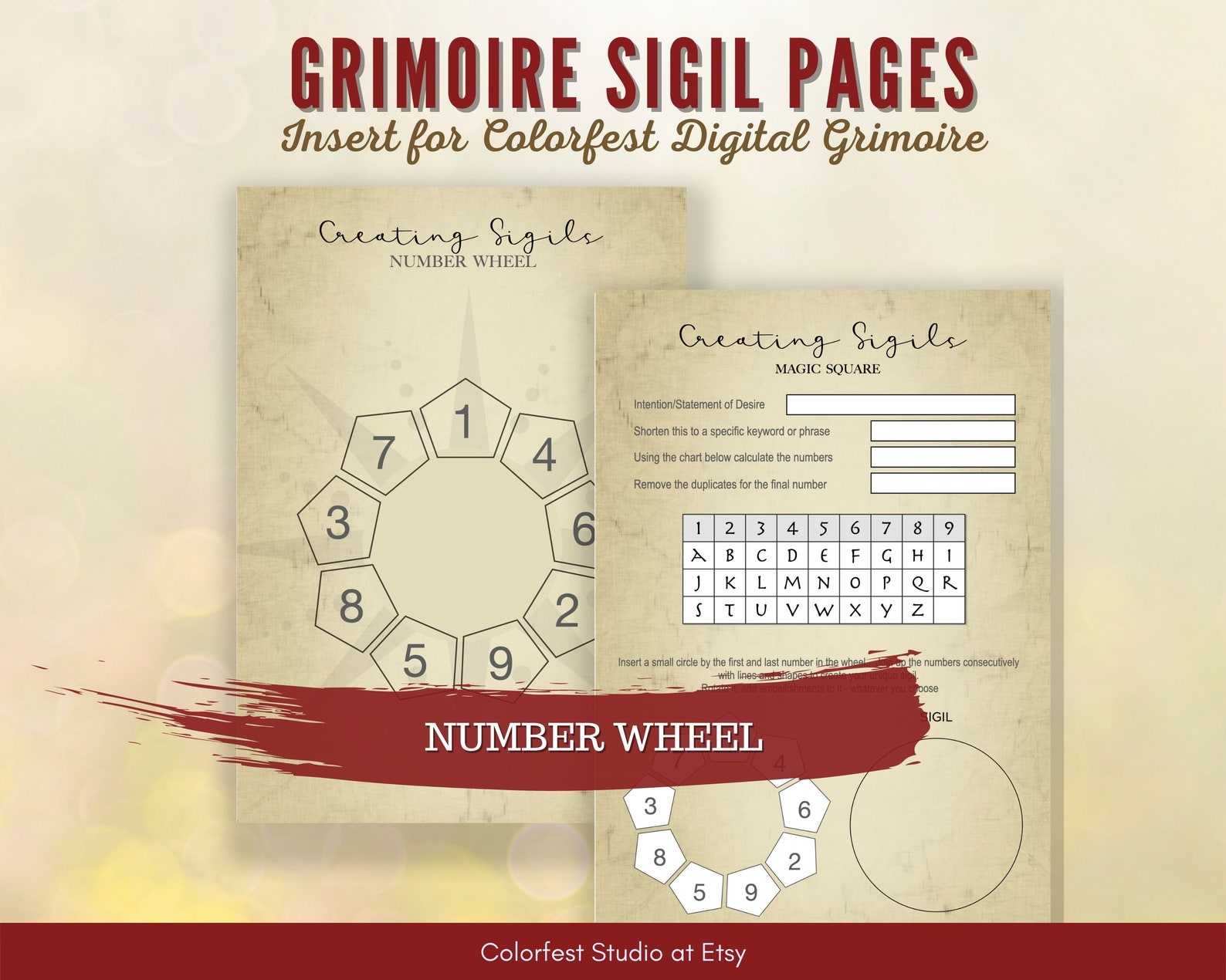 Sigil Insert for Colorfest Digital Grimoire. Sigil Wheels, Squares ...