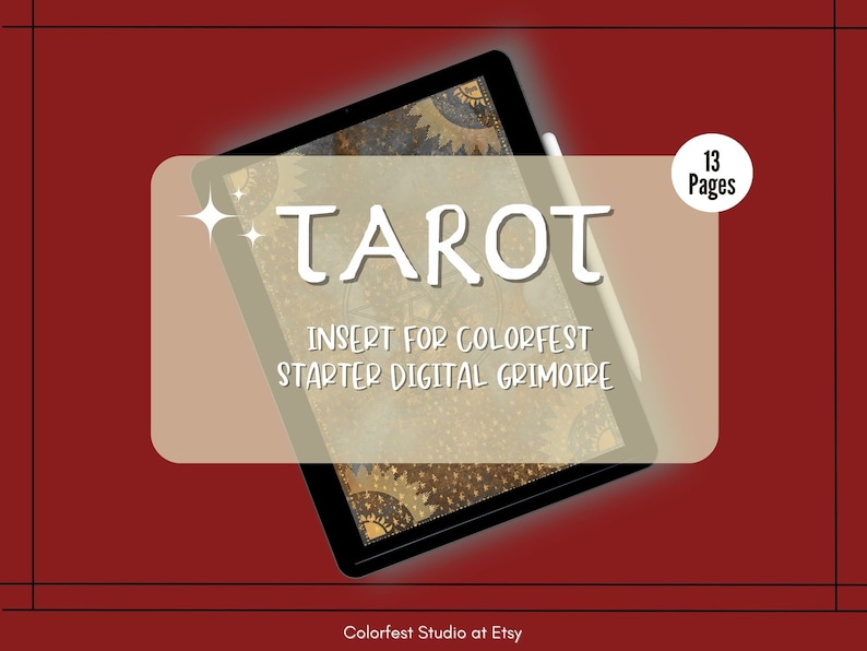 Tarot Journal Pages. Insert for Colorfest Digital Grimoire Book of ...