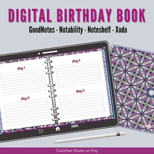 Digital Birthday Tracker & Calendar With Tabs. Anniversary Planner Date ...