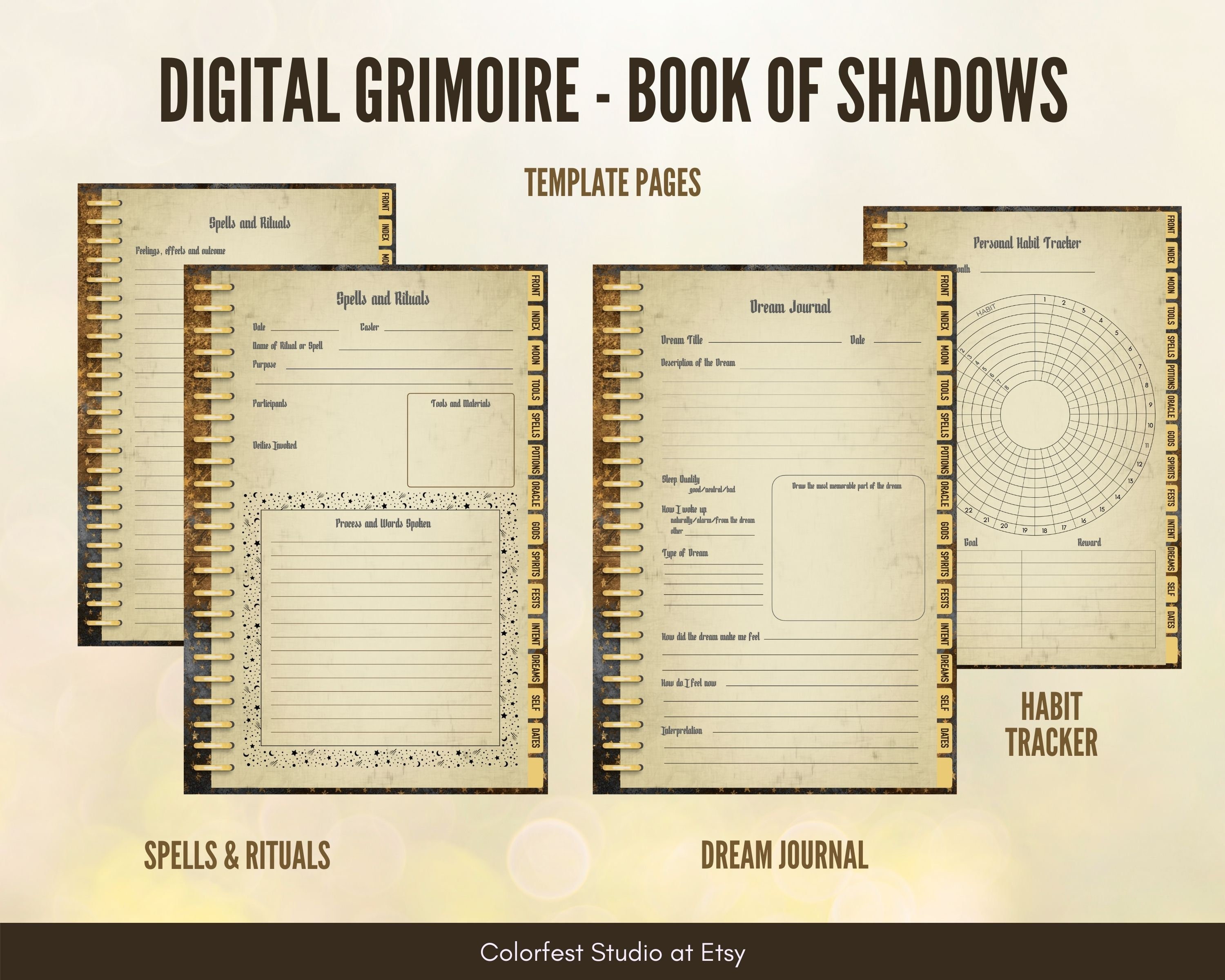 Digital Grimoire Book of Shadows. Witchcraft Book Suitable for ...