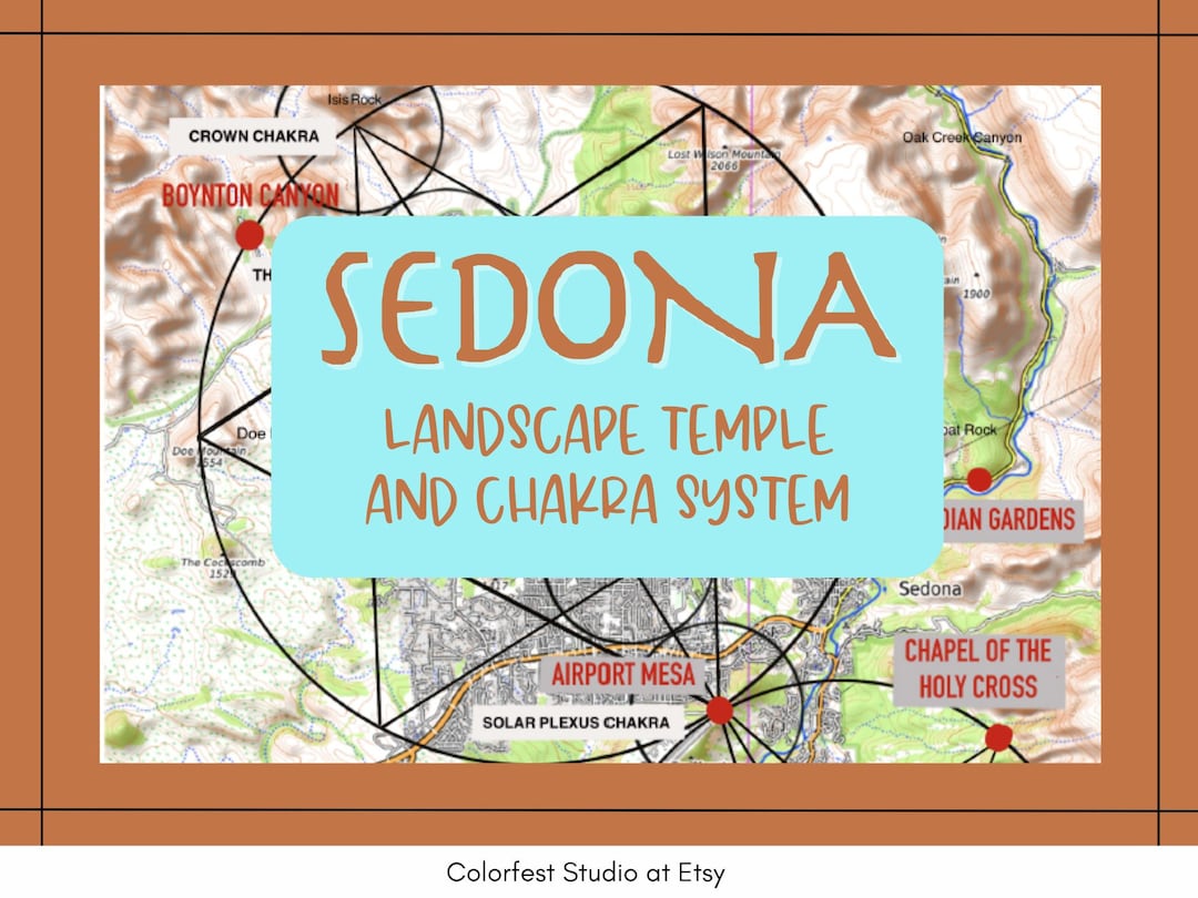 Sedona Landscape Temple & Chakra System. Sacred Geometry of Pentagram ...