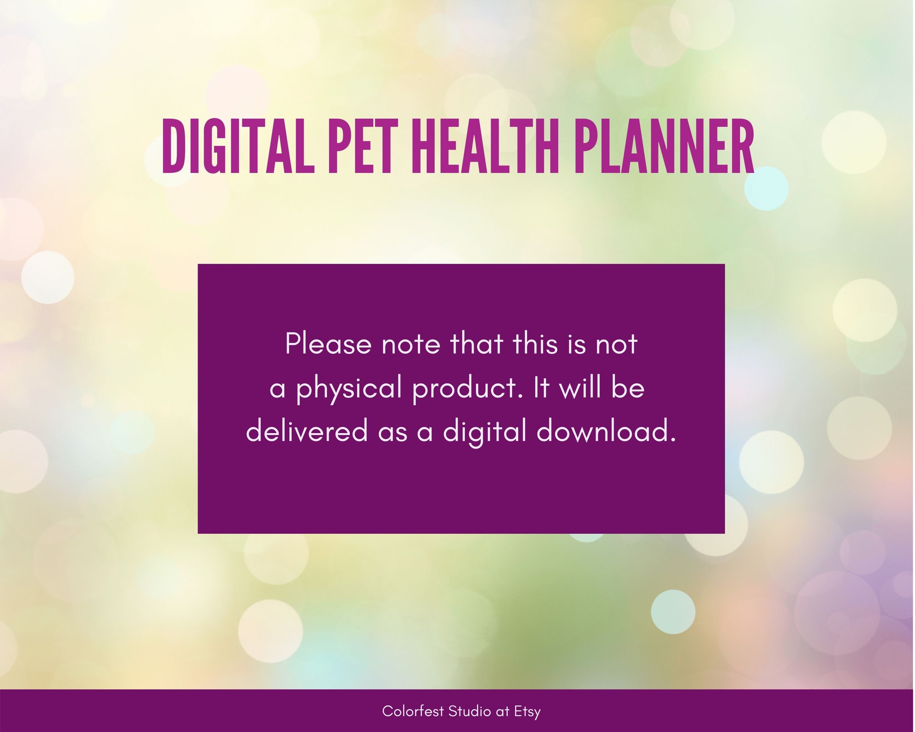 Digital Pet Health Planner Dog Cat Pet Wellness Journal - Etsy