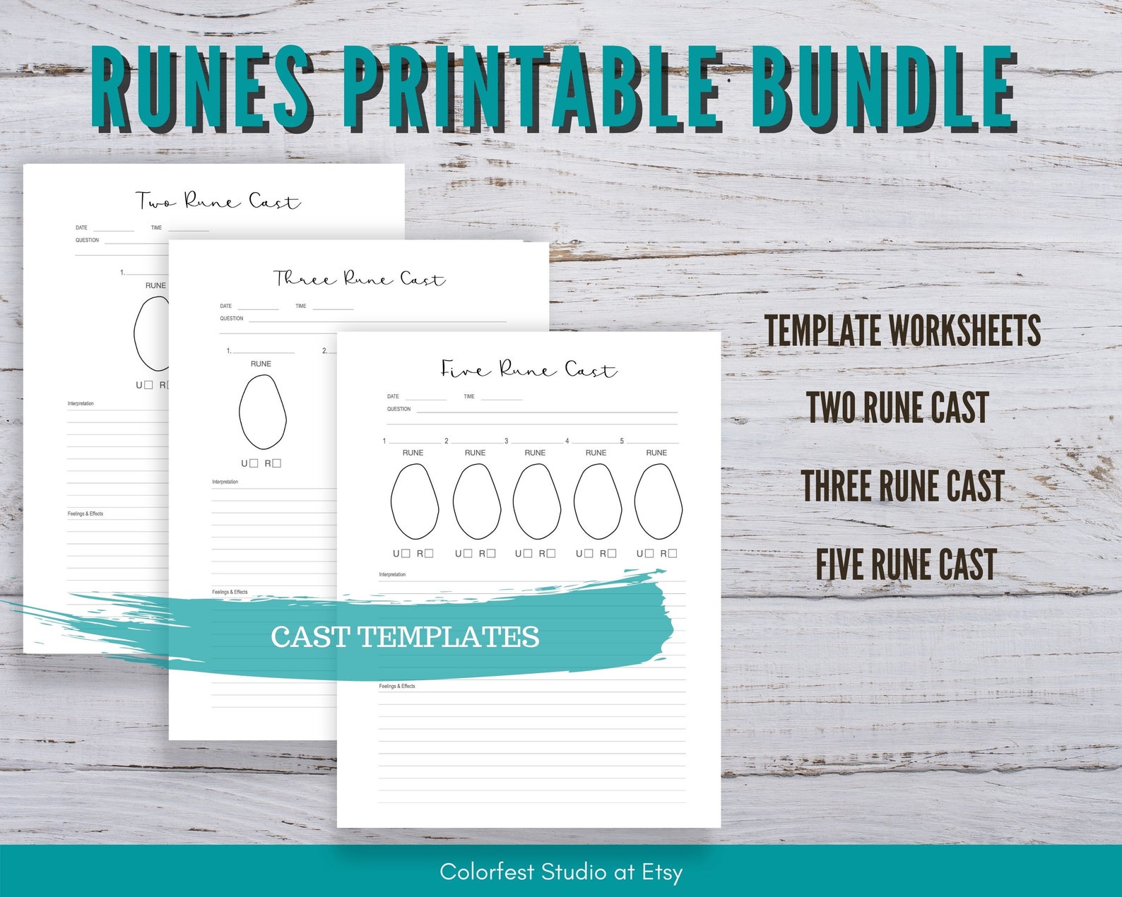 Runes Journal Printable Pages for Grimoire and Book of Shadows. Runes ...