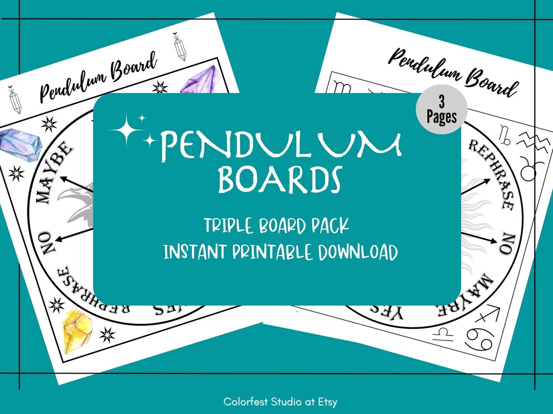 Pendulum Board Printable Pages. Instant Download for Your Grimoire Book ...