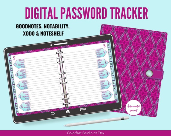 Digital Password Tracker Password Keeper Log With Hyperlinked - Etsy