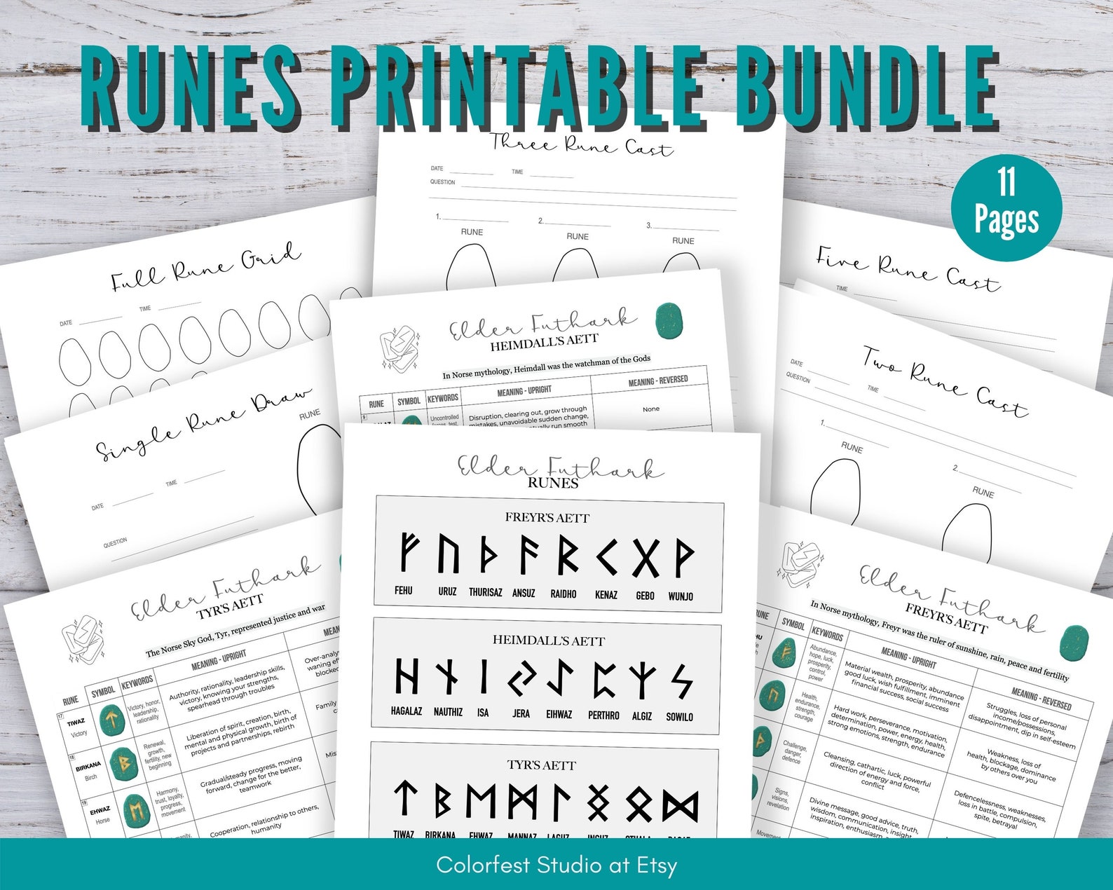 Runes Journal Printable Pages for Grimoire and Book of - Etsy