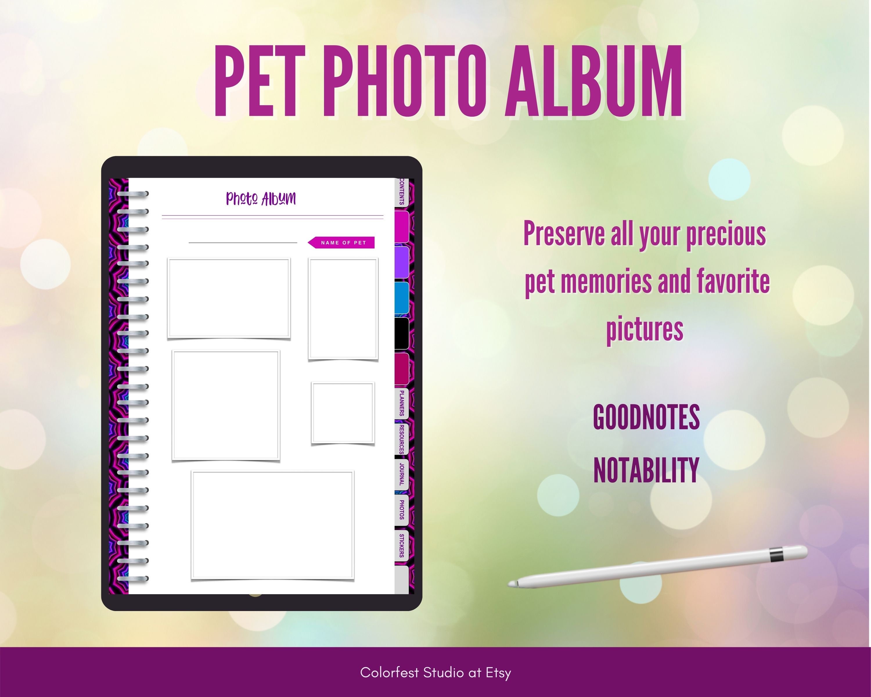 Digital Pet Health Planner Dog Cat Pet Wellness Journal - Etsy