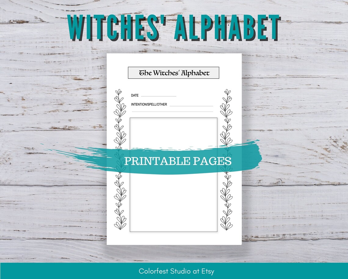 Witches Alphabet Theban Script Pack. Printable Pages for - Etsy