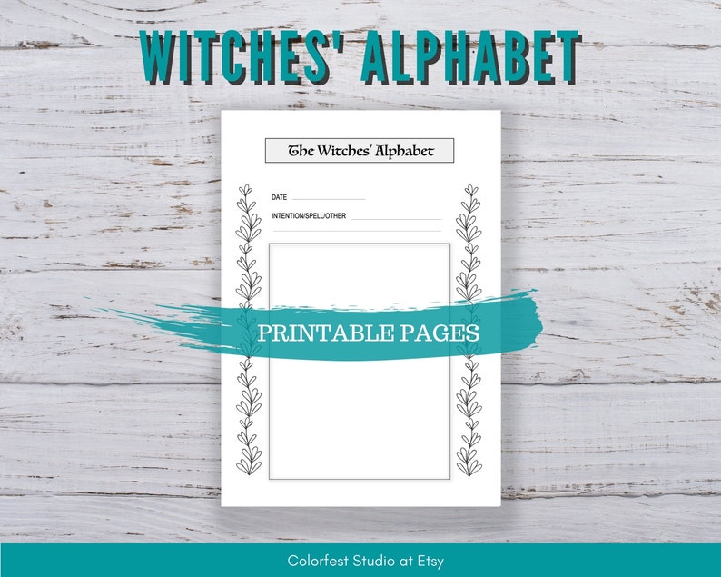 Witches Alphabet Theban Script Pack. Printable Pages for - Etsy