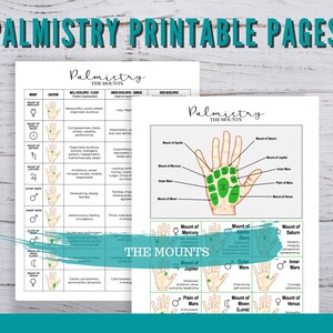 Palmistry Book Printable Pages for Grimoire Book of Shadows. Basic Palm ...