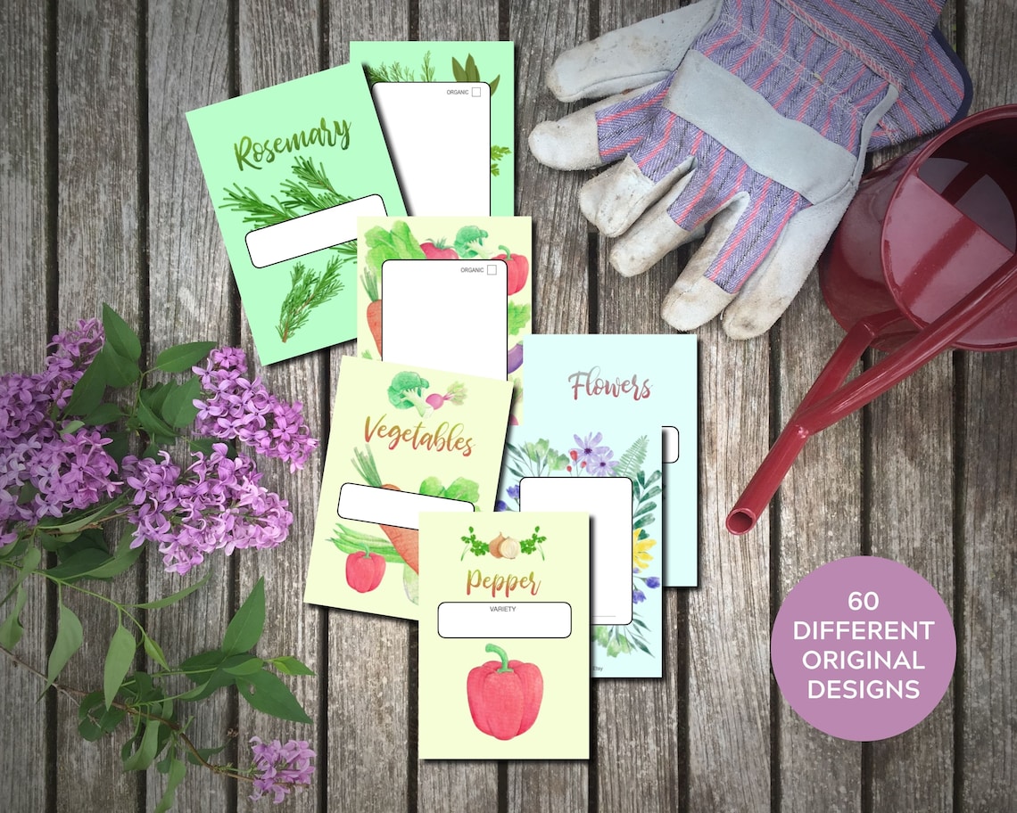 Printable Seed Packets for Vegetables, Herbs, Flowers 60 Different ...