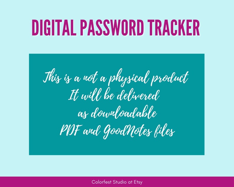 Digital Password Tracker, Password Keeper Log With Hyperlinked Tabs for ...