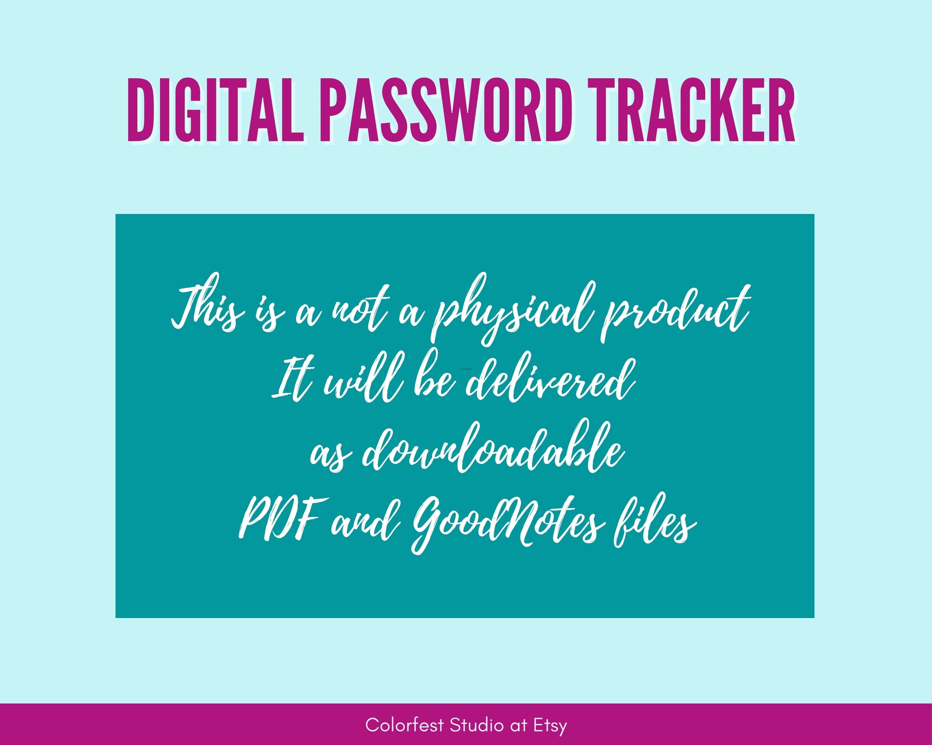 Digital Password Tracker, Password Keeper Log With Hyperlinked Tabs for ...