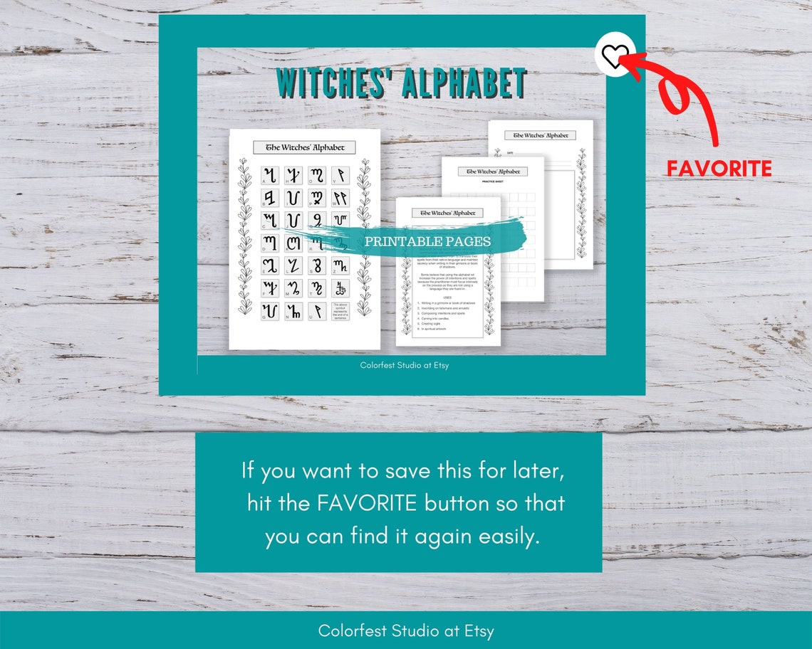 Witches Alphabet Theban Script Pack. Printable Pages for - Etsy