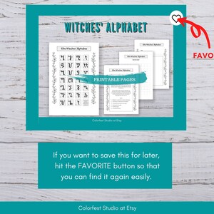 Witches Alphabet Theban Script Pack. Printable Pages for Grimoire and ...