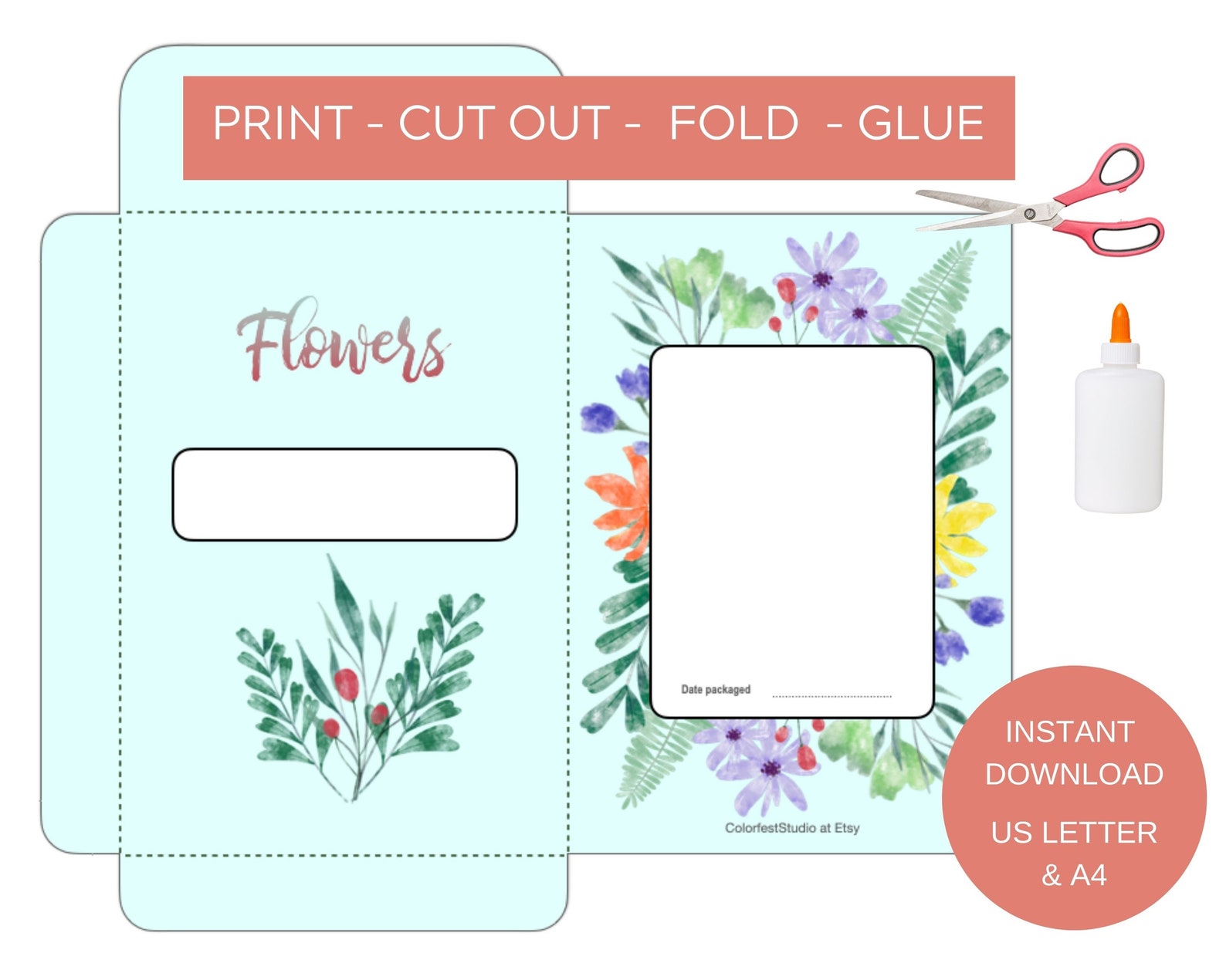 Printable Seed Packets for Vegetables, Herbs, Flowers 60 Different Designs Seed Saver Envelope ...