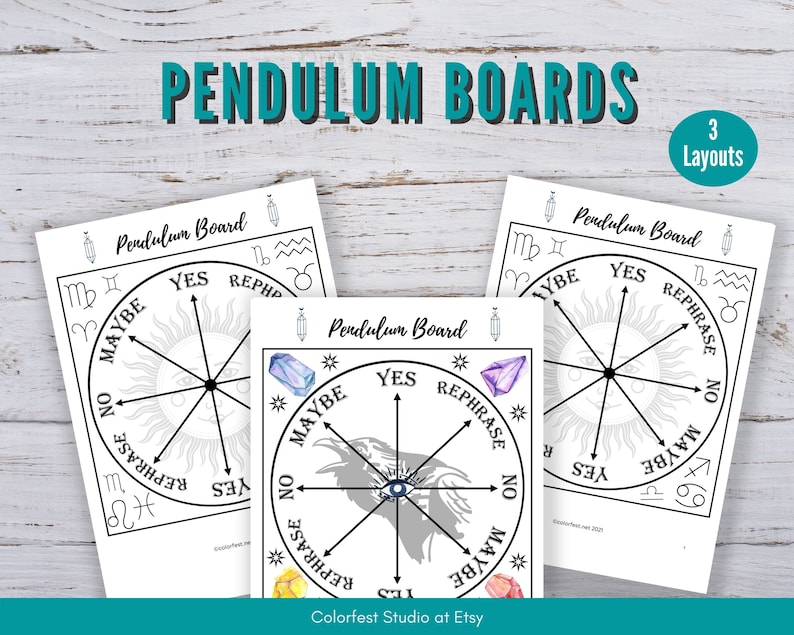 Pendulum Board Printable Pages. Instant Download for Your | Etsy