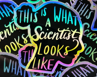 Female Scientist Sticker - Etsy