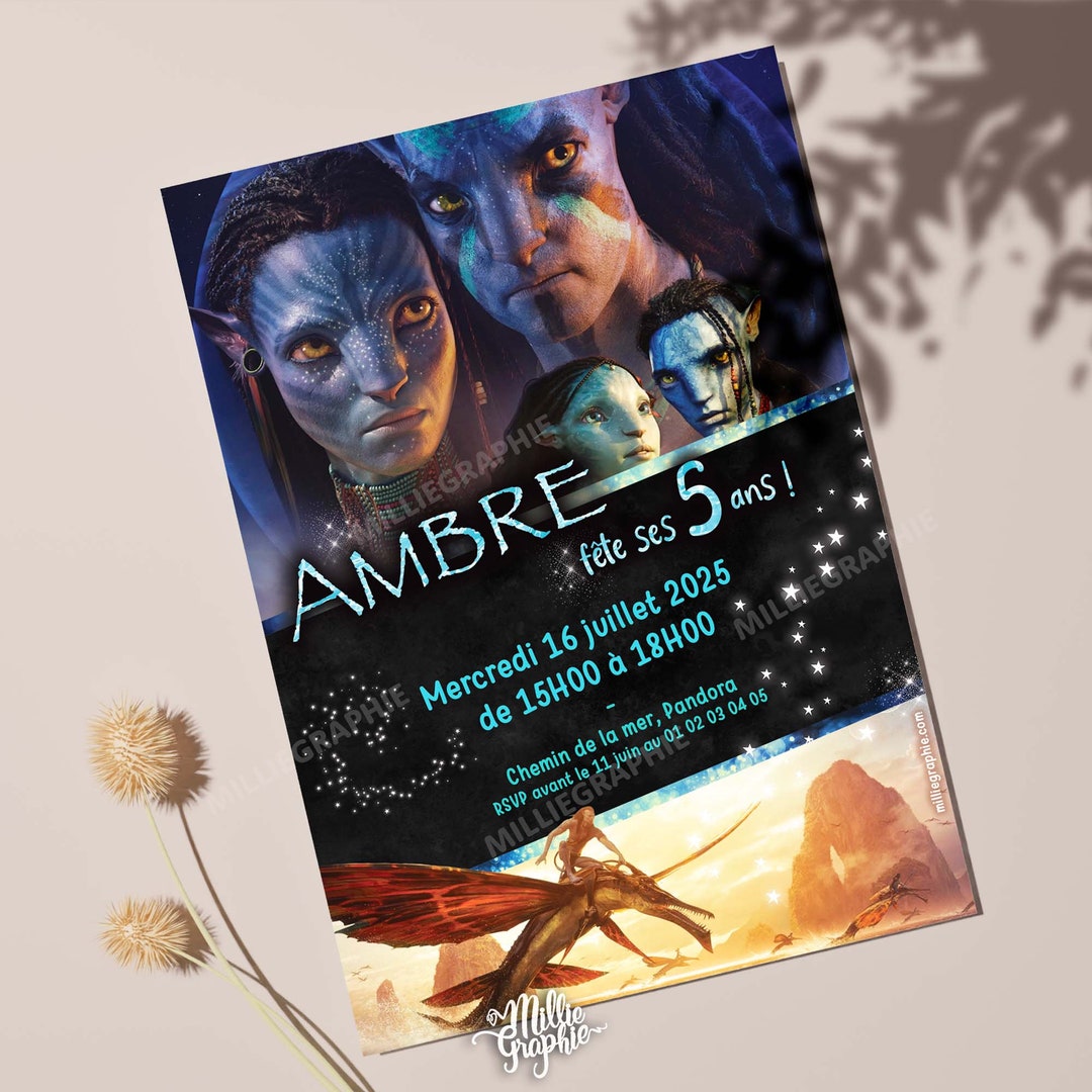 Avatar 2 Child Birthday Invitation, Avatar Theme Birthday Invitation - Etsy