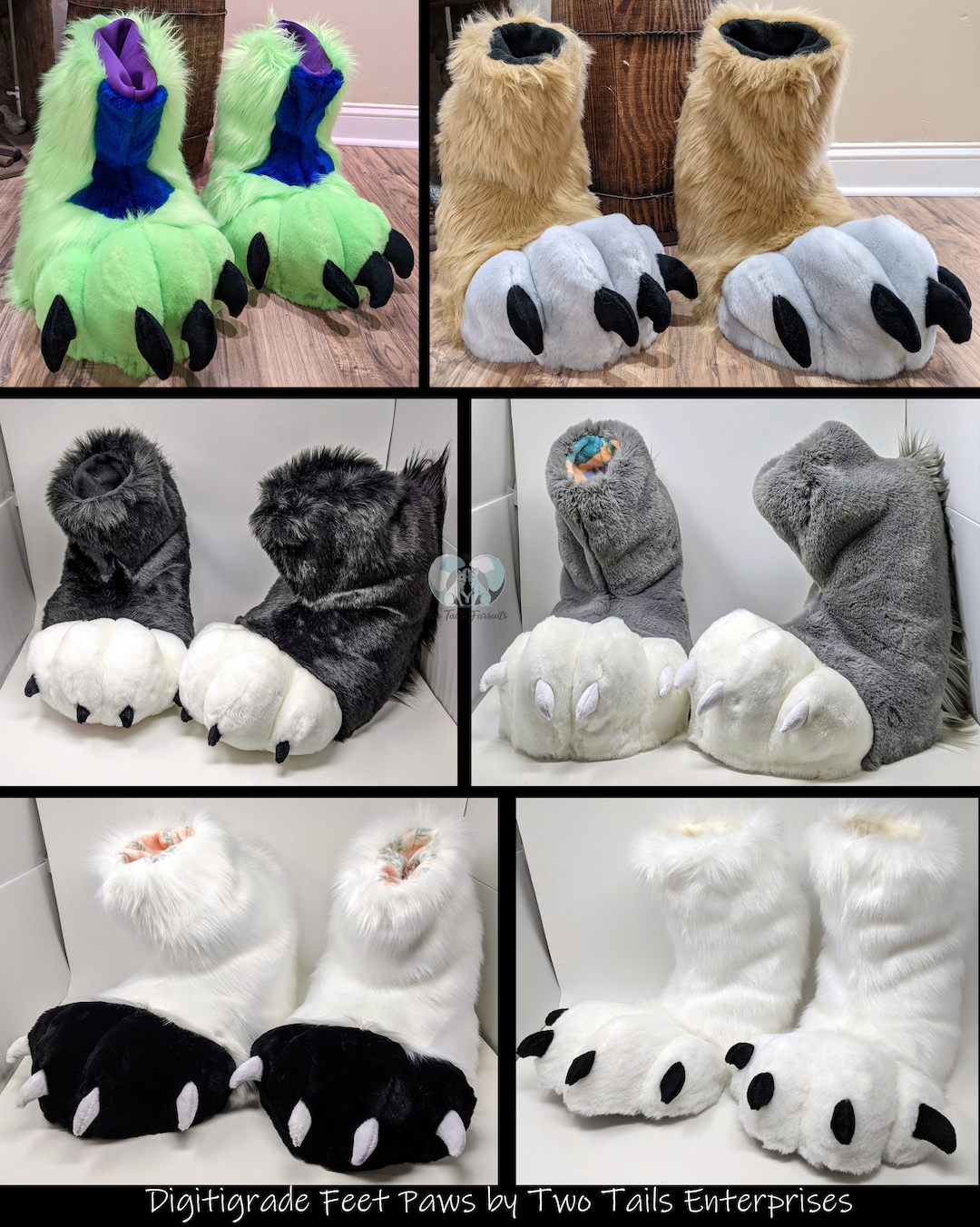 MADE TO ORDER Custom Digitigrade Fursuit Feet Paws Costume Slippers ...