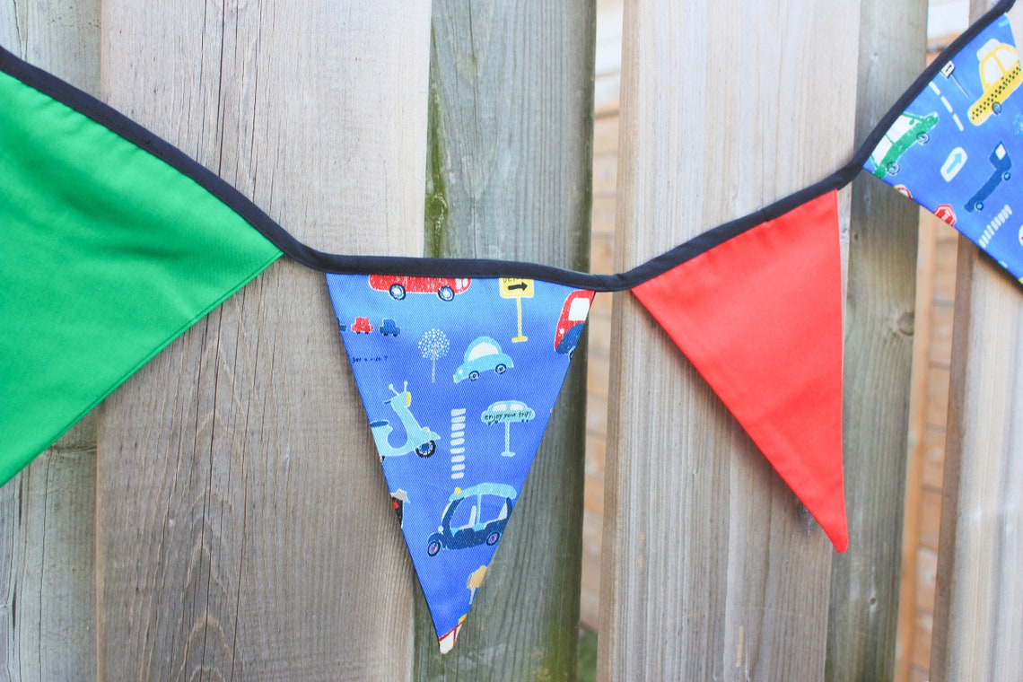 Cars Fabric Bunting 75 1.9m Cars Banner Cars Wall - Etsy UK