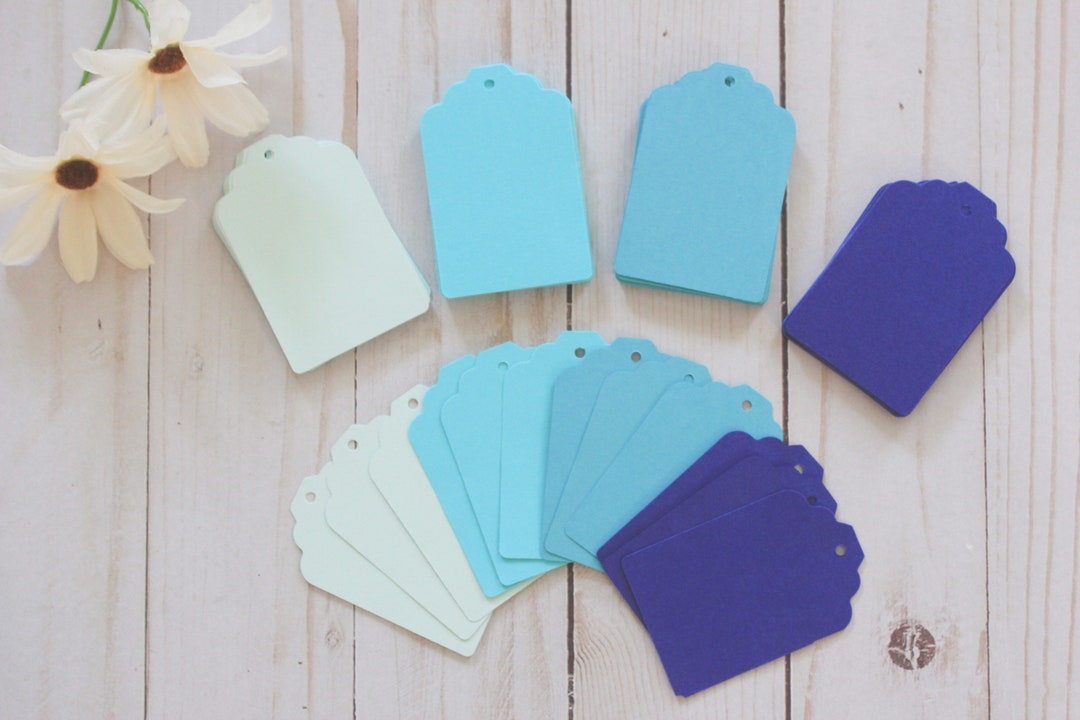 20x Blue Tags Paper Tags Blue Hang Tags Blue Gift Tags - Etsy