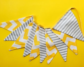 Grey Chevron Banner - Etsy