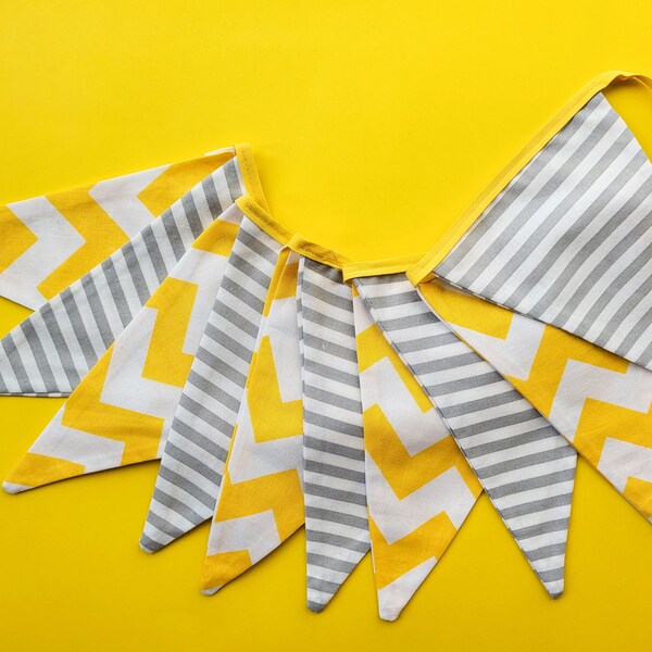 Yellow Grey Chevron - Etsy