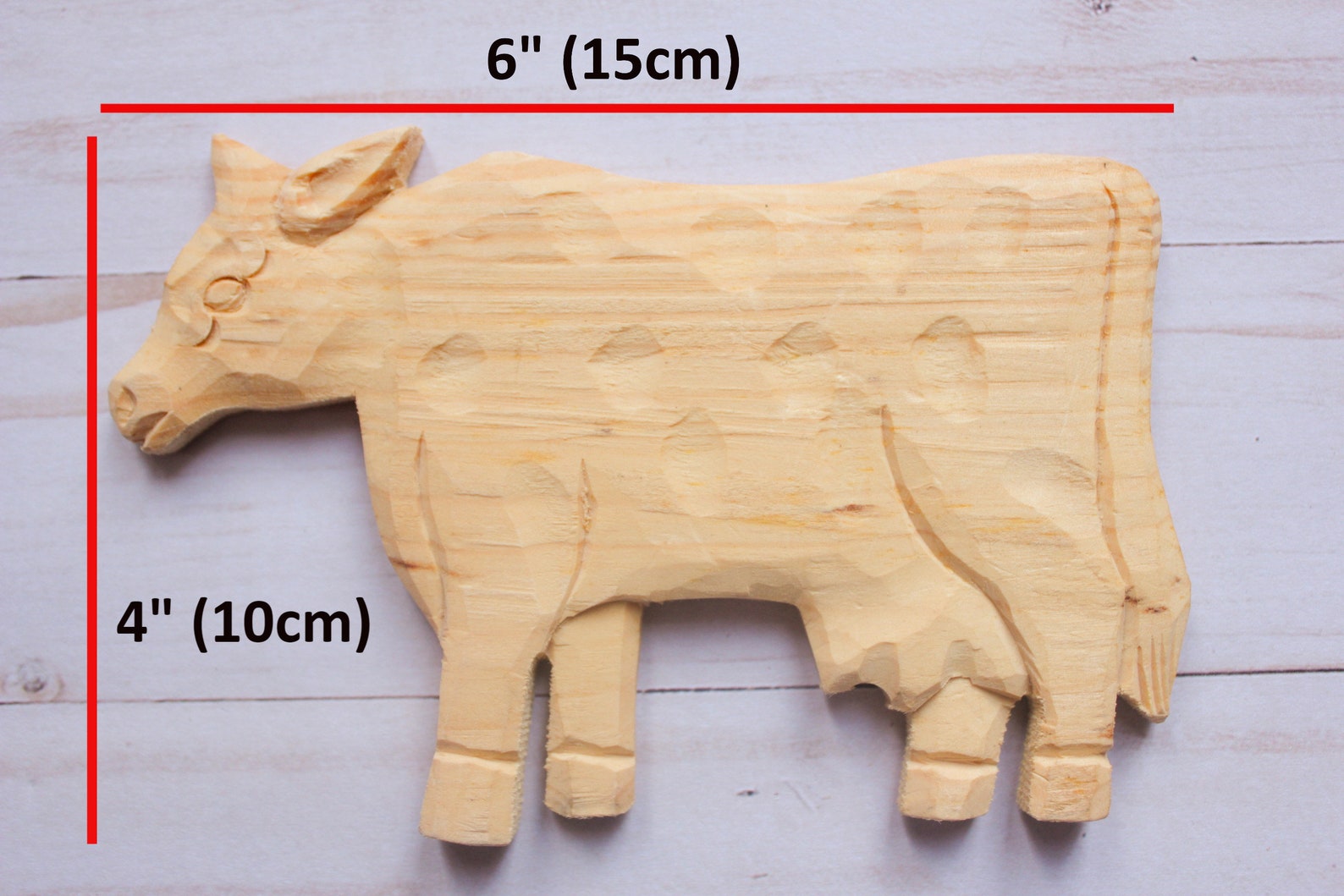 6 Hand Carved Cow Wooden Cow Cow Shape DIY Cow Flat | Etsy