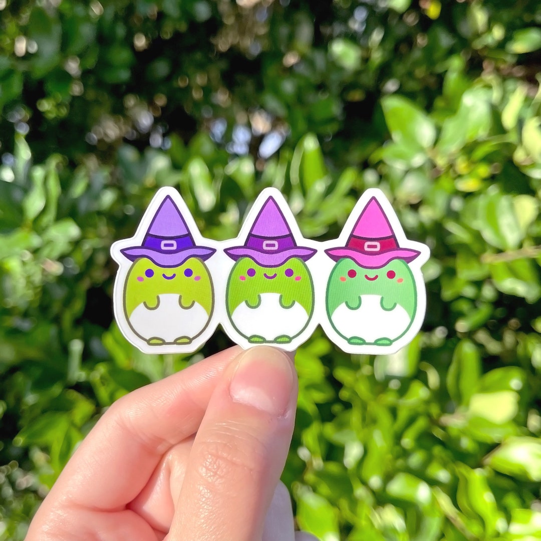 Witchy Frog Plushie Sticker: Glossy Waterproof Vinyl Decal - Etsy