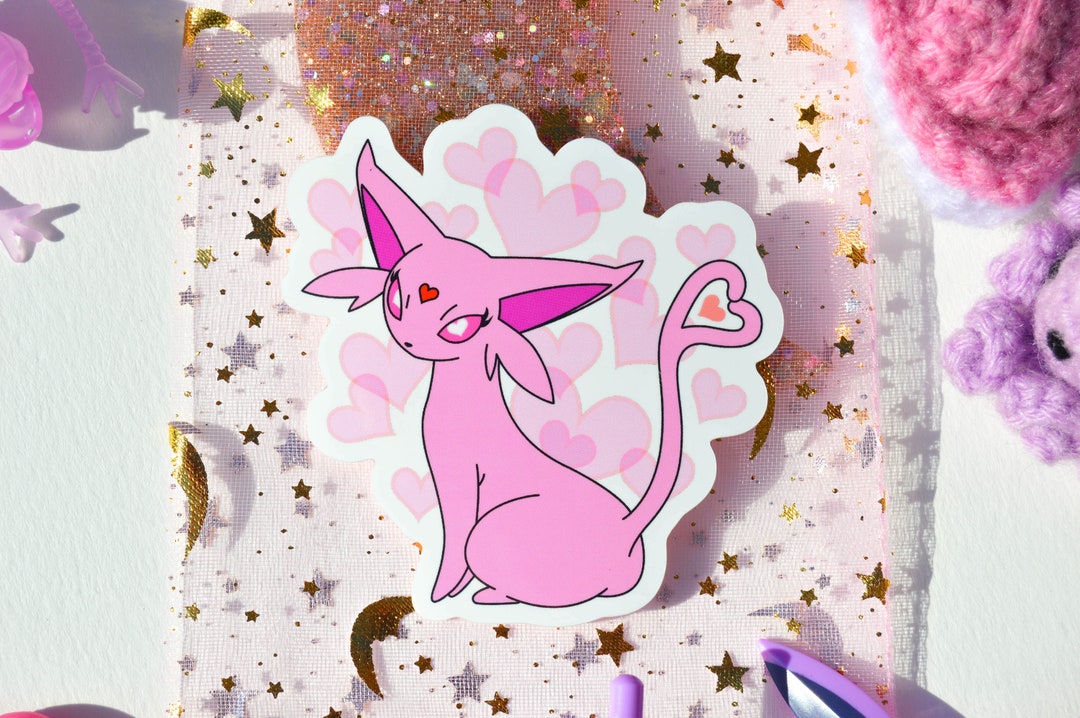 Espeon-inspired Vinyl Sticker - Kawaii Pastel Pokémon-inspired Decal - Etsy