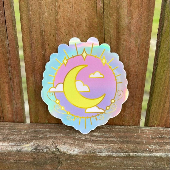 Pastel Moon Magic Holographic Sticker - Etsy