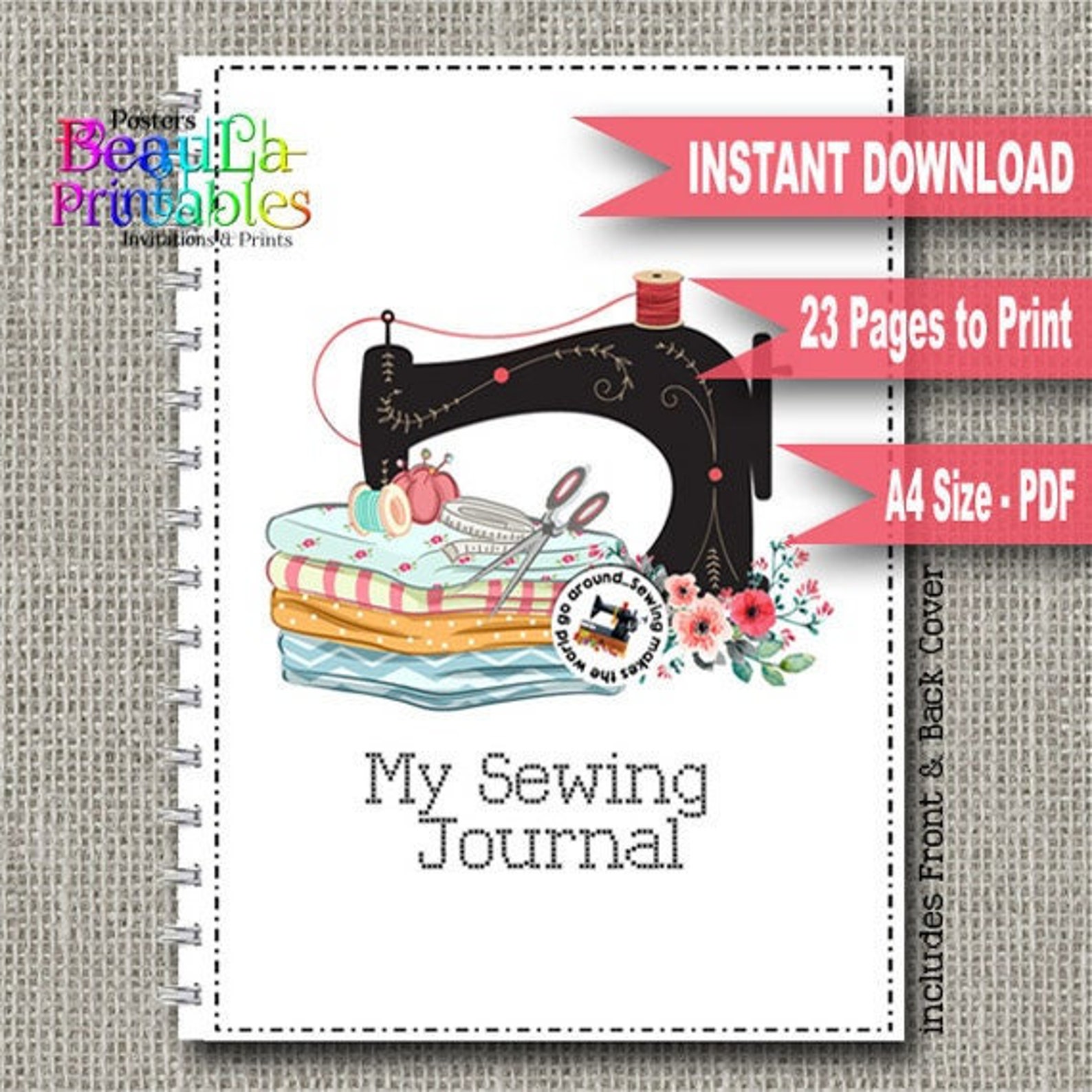 Sewing Journal Planner - Printable Sewing Journal - Sewing Notebook ...