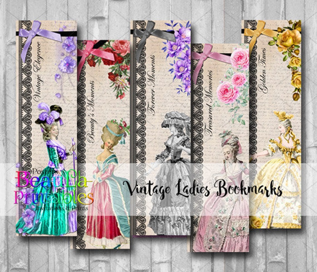 Victorian Ladies Bookmarks Printable Ladies Bookmark - Etsy