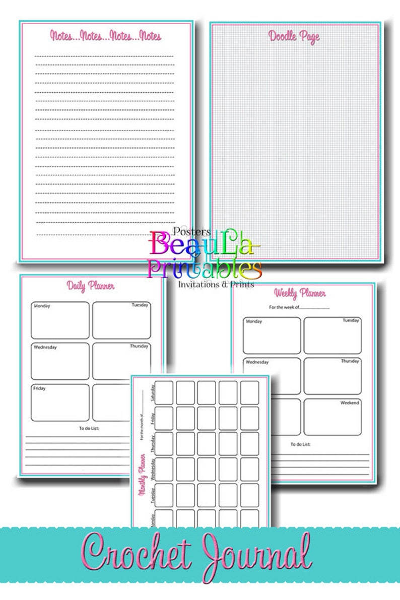 Crochet Journal Planner Printable Crochet Journal Crochet - Etsy