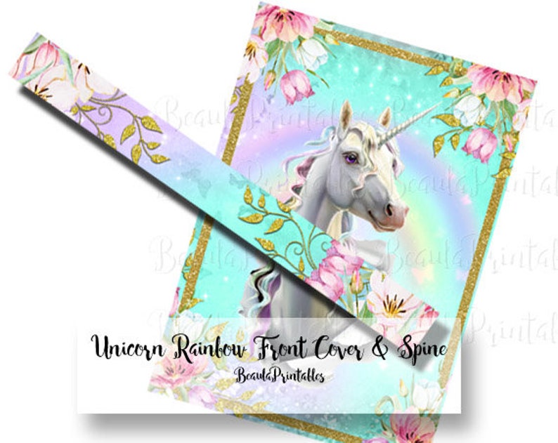 Digital Unicorn Journal Book Cover Unicorn Rainbow Journal - Etsy
