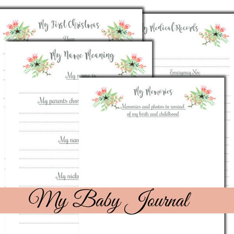 Baby Printable Journal Baby Keepsake Book Baby Diary - Etsy