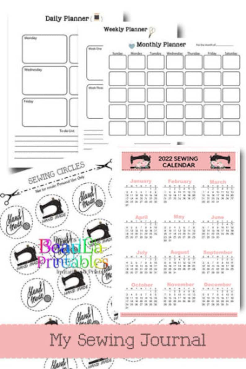 Sewing Journal Planner Printable Sewing Journal Sewing - Etsy