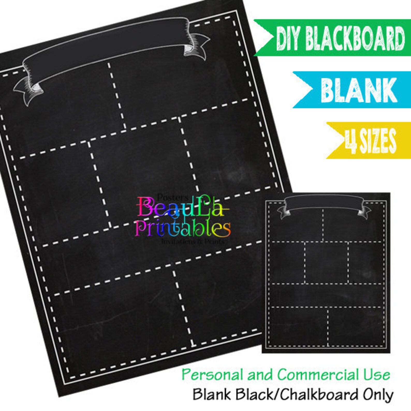 Blank Blackboard Printable - Blank Chalkboard Template - Blank ...
