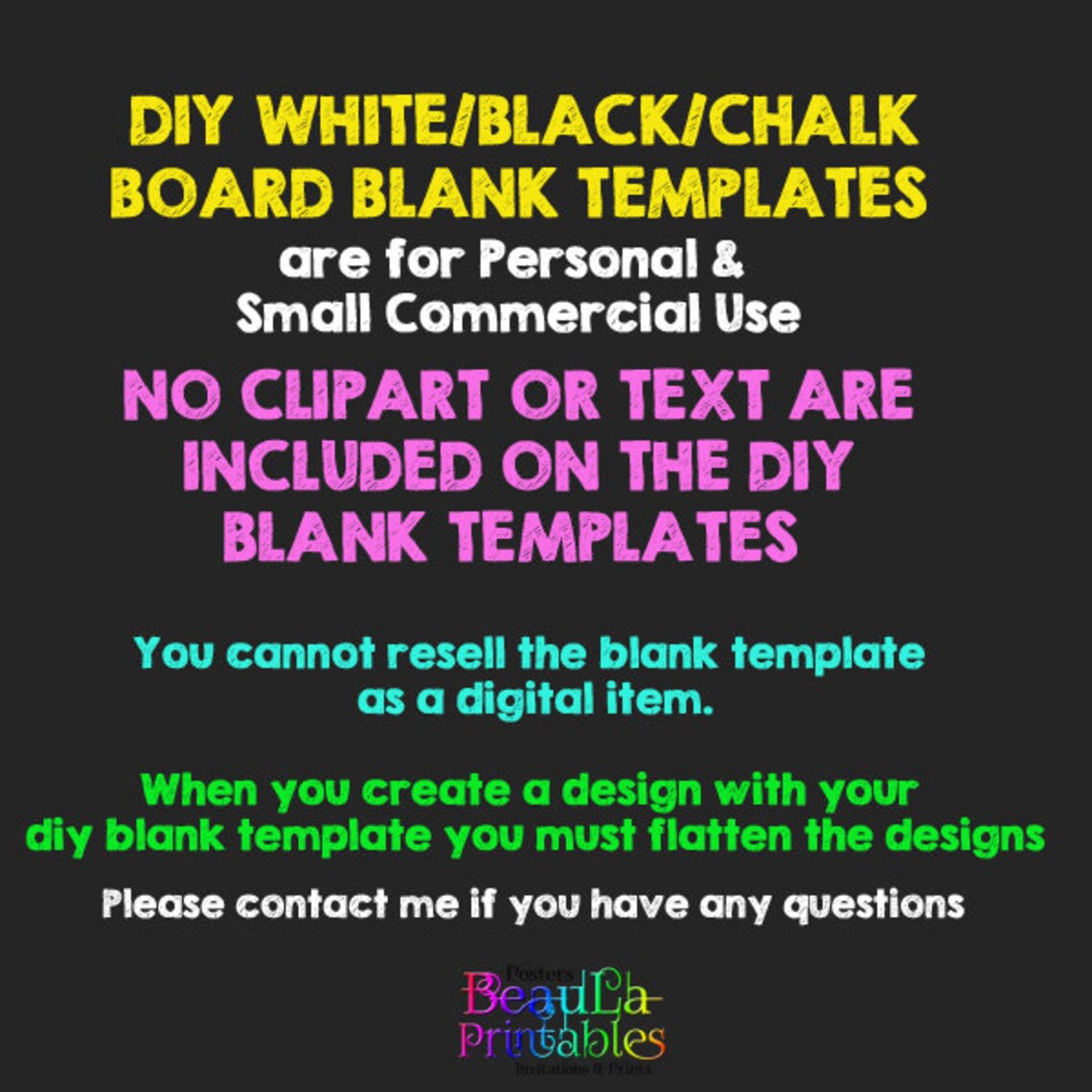 Blank Blackboard Printable Blank Chalkboard Template Blank - Etsy Australia