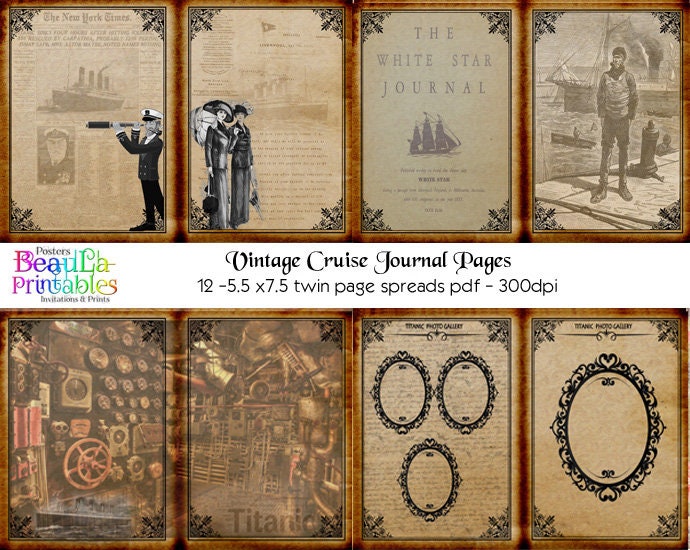 Titanic Journal Printable Travel Journal Travel vintage | Etsy