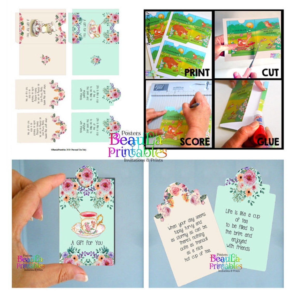 Printable Valentine Tea Bag Gift Gift Mini Tags Tea Bag - Etsy