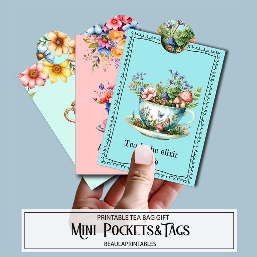Printable Teabag Pouches & Tags, Printable Tea Bag Gift, Friendship ...