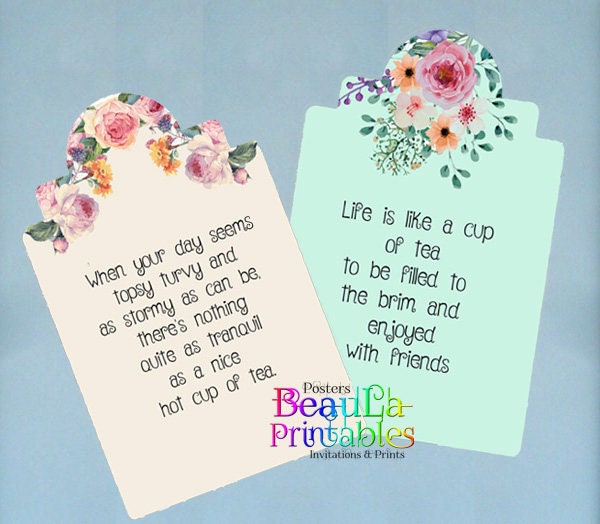 Printable Tea Bag Gift - Friendship Mini Tags - Tea Bag Gift Tags - Tea ...