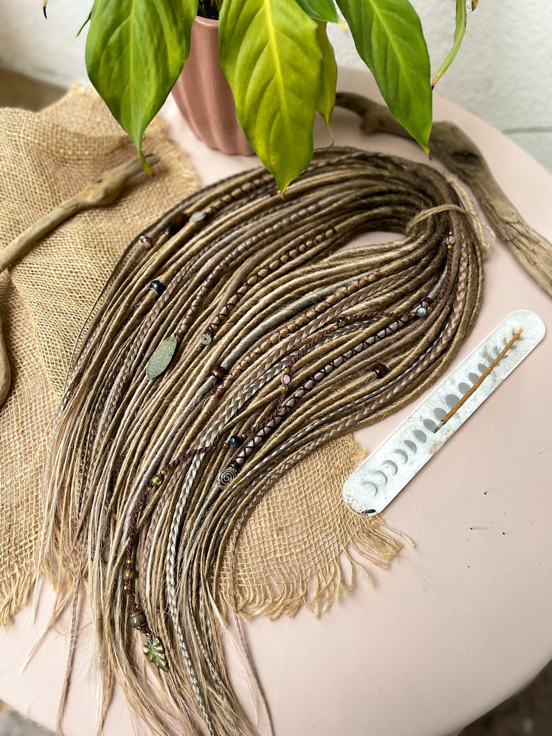 Aura Synthetic Dreadlocks Extensions Set, Dirty Blond and Ash Gray ...