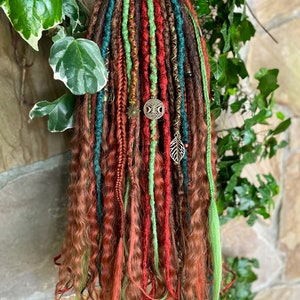 Synthetic Dreadlocks, Alatau Set, Green, Bright Copper and Red ...