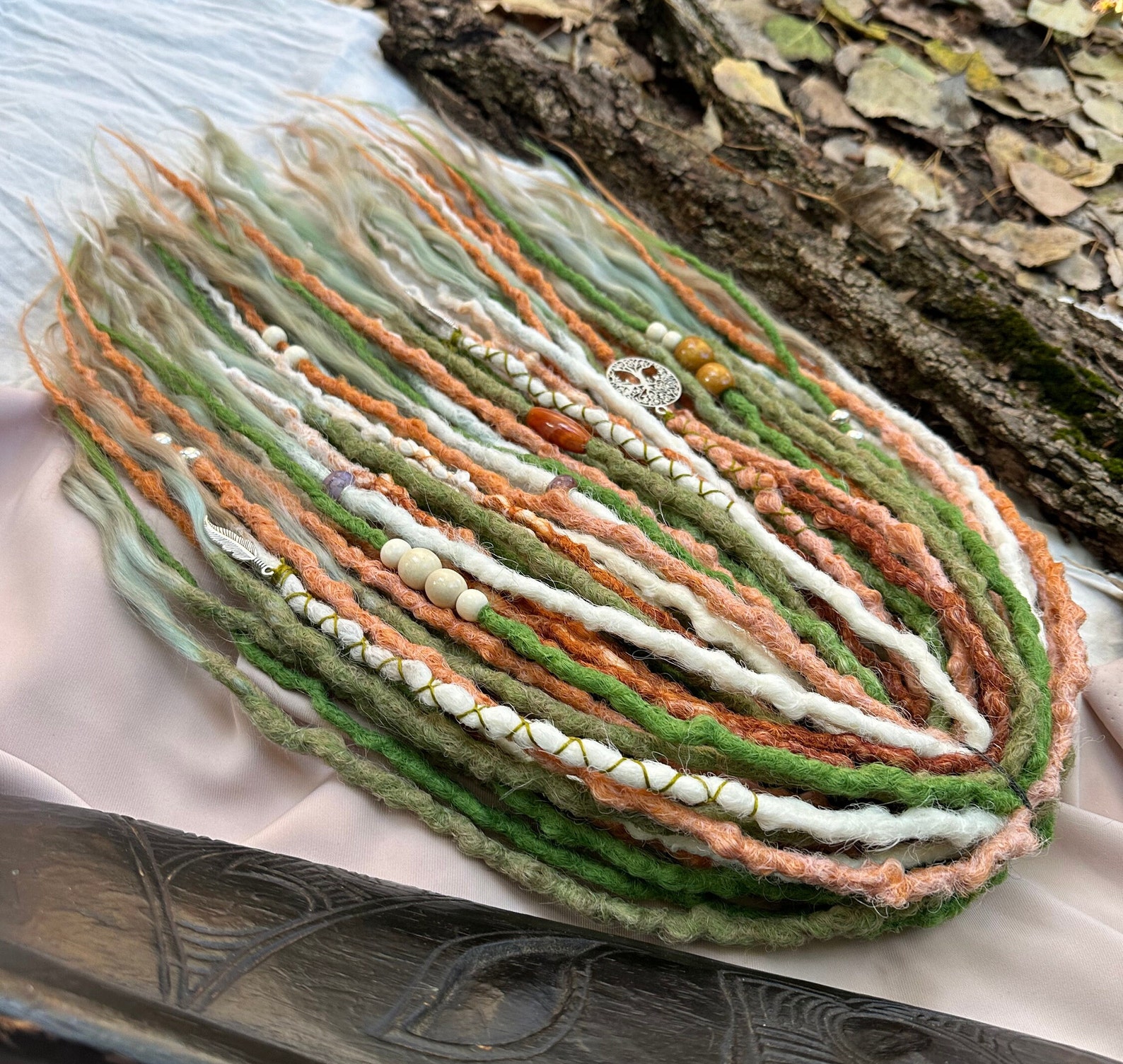 Temporary Locs, Triunity Set, White, Ginger and Light Olive Green ...